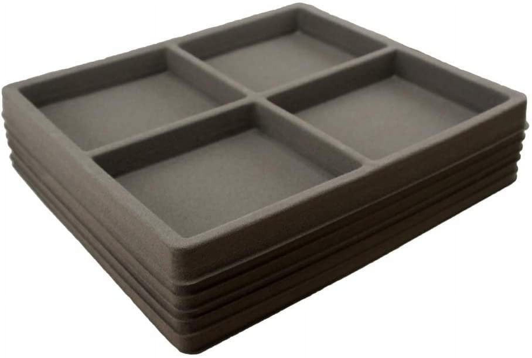 6 Qty Seal-Grey 4 Slot Flocked Storage Tray Inserts - For Merchandise ...