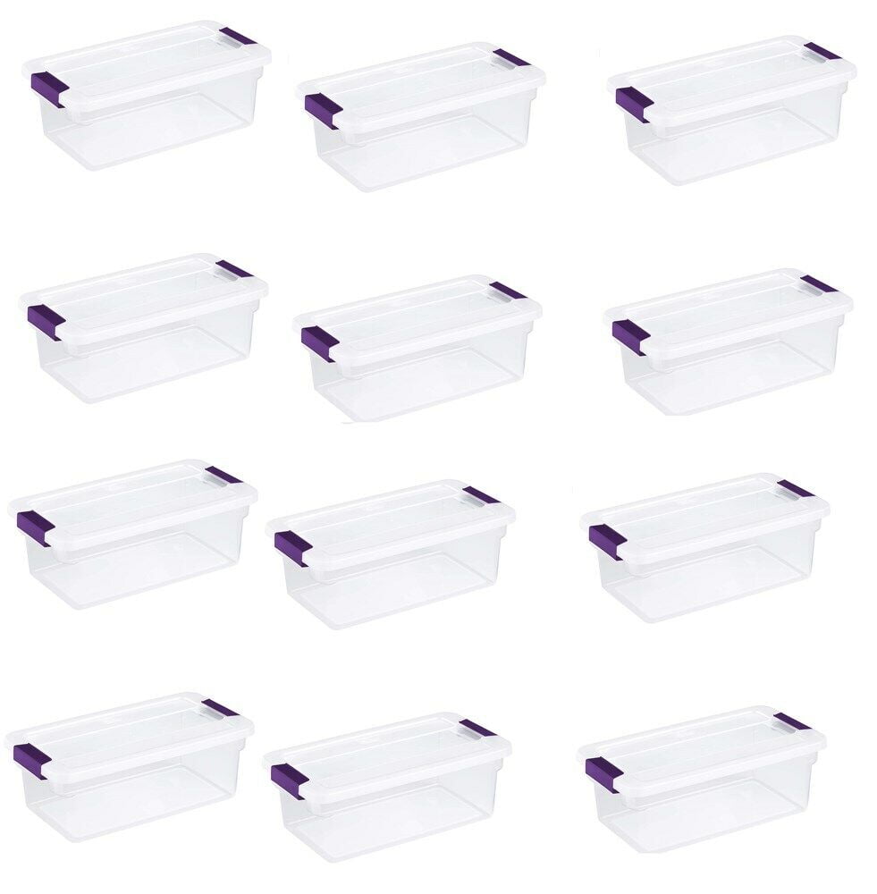6 Quart 5.7 Liter Storage Container Clear Latch Box 12 Pack - Walmart.com