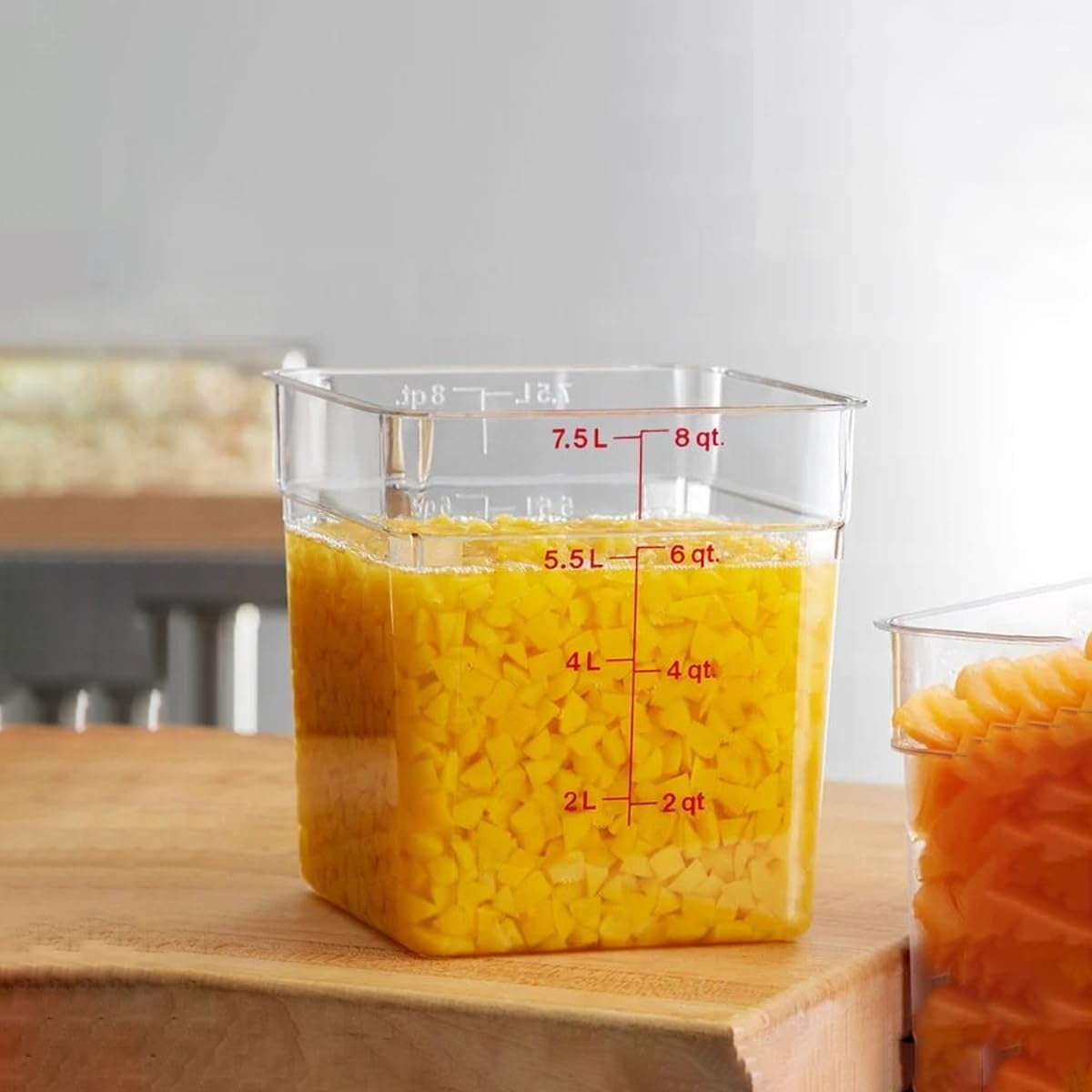 6-Quart & 8-Quart Square Food Storage Containers with Lids and Scraper ...