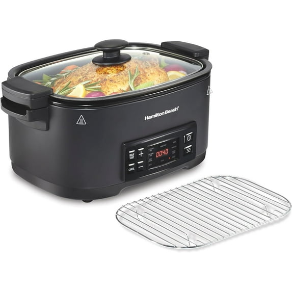 6 Quart 9-in-1 Programmable Slow Cooker with Sear, Browning, Rice ...