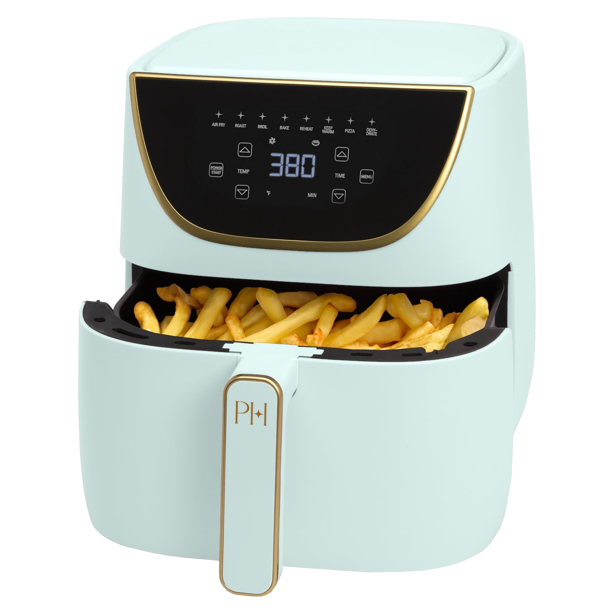 6-Quart Air Fryer with 8 Functions and a Touchscreen Display Aqua ...