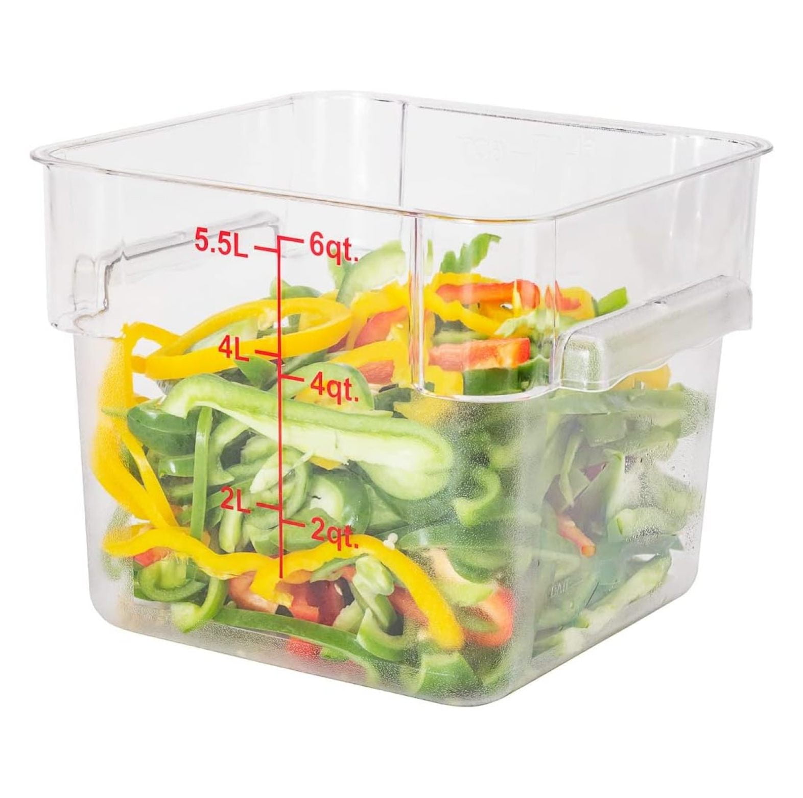 6 Quart Bucket, 1 Square Marinating Container - With Volume Markers ...