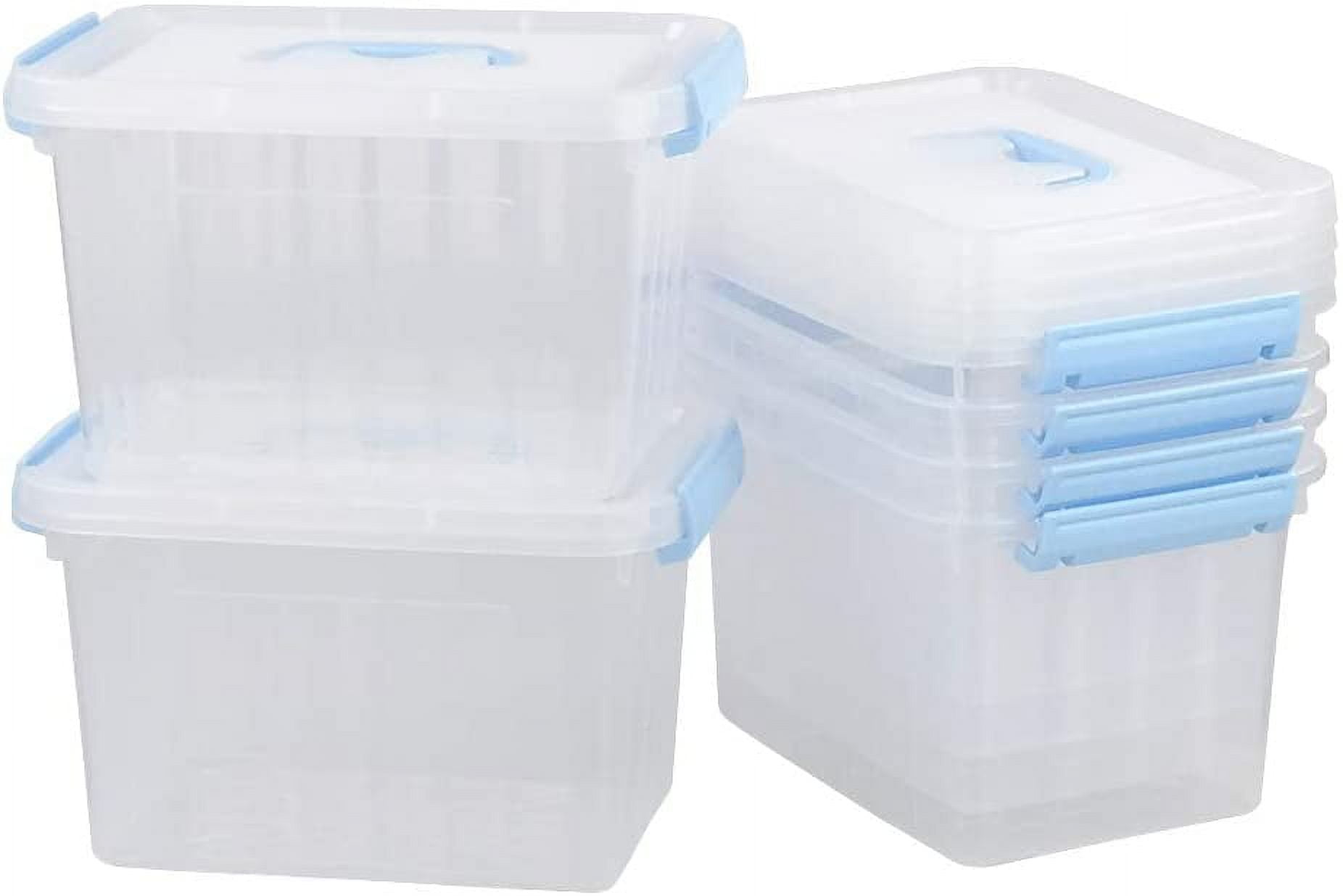 6 Quart Clear Storage Bins with Lid, Plastic Stackable Storage ...