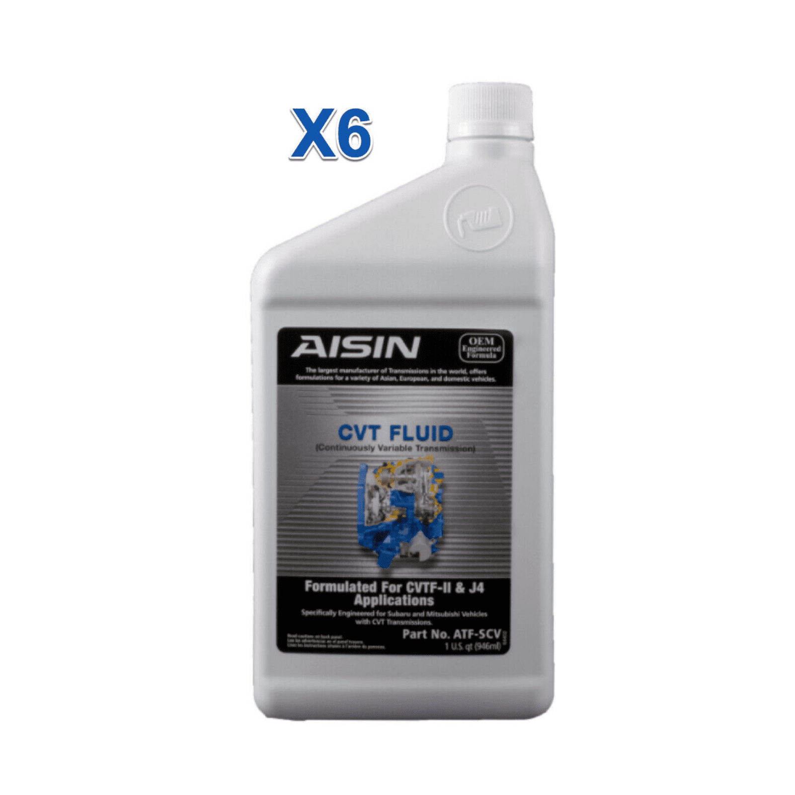 6 Quart Continuously Variable Transmission Fluid AISIN for CVTF-II & J4 ...