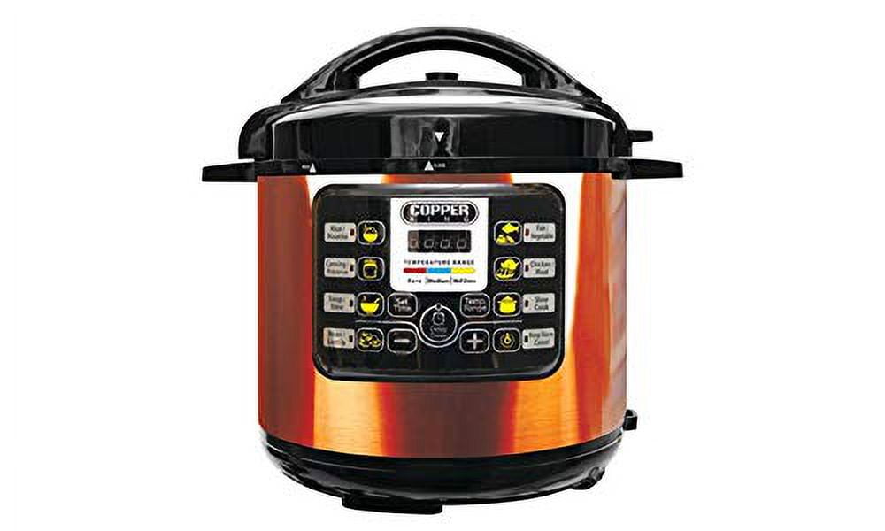6 Quart Copper Non-Stick Pre-Set Programmable Pressure Cooker - Walmart.com