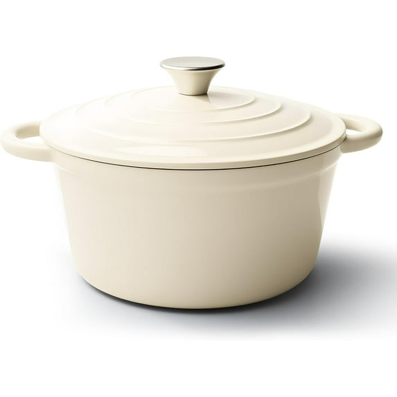 6 Quart Dutch Oven Pot with Lid, Non Enameled Cast Iron Dutch Oven for ...