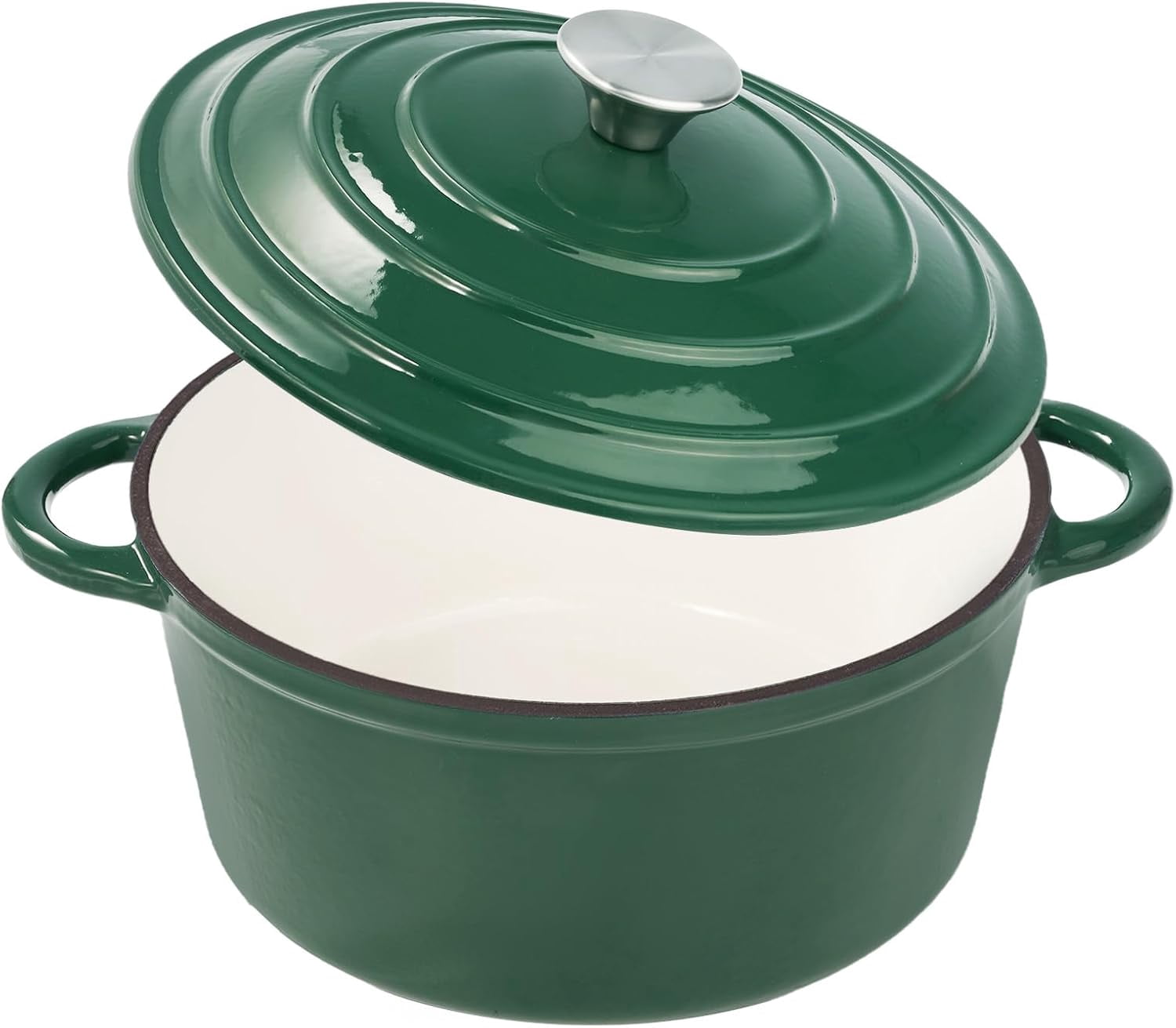 6 Quart Enameled Cast Iron Dutch Oven Pot with Lid, Dual Handle for ...