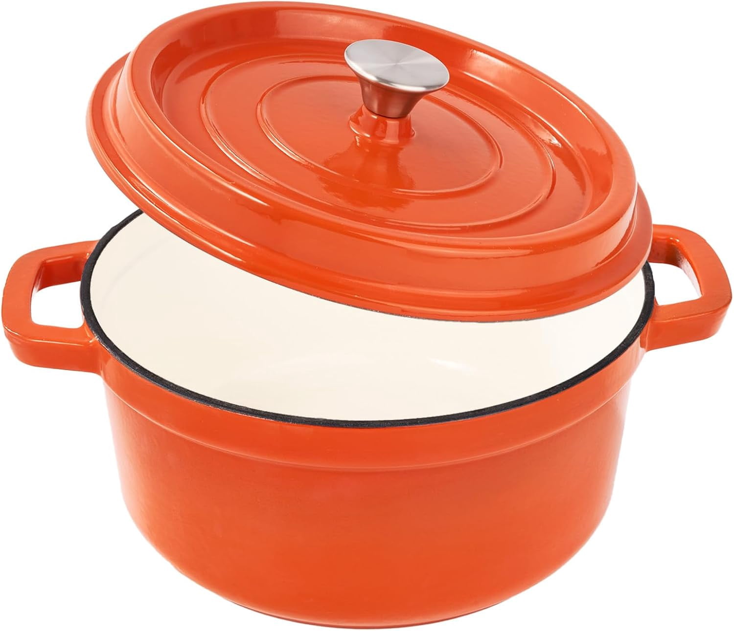 6 Quart Enameled Cast Iron Dutch Oven Pot with Lid, Dual Handle for ...