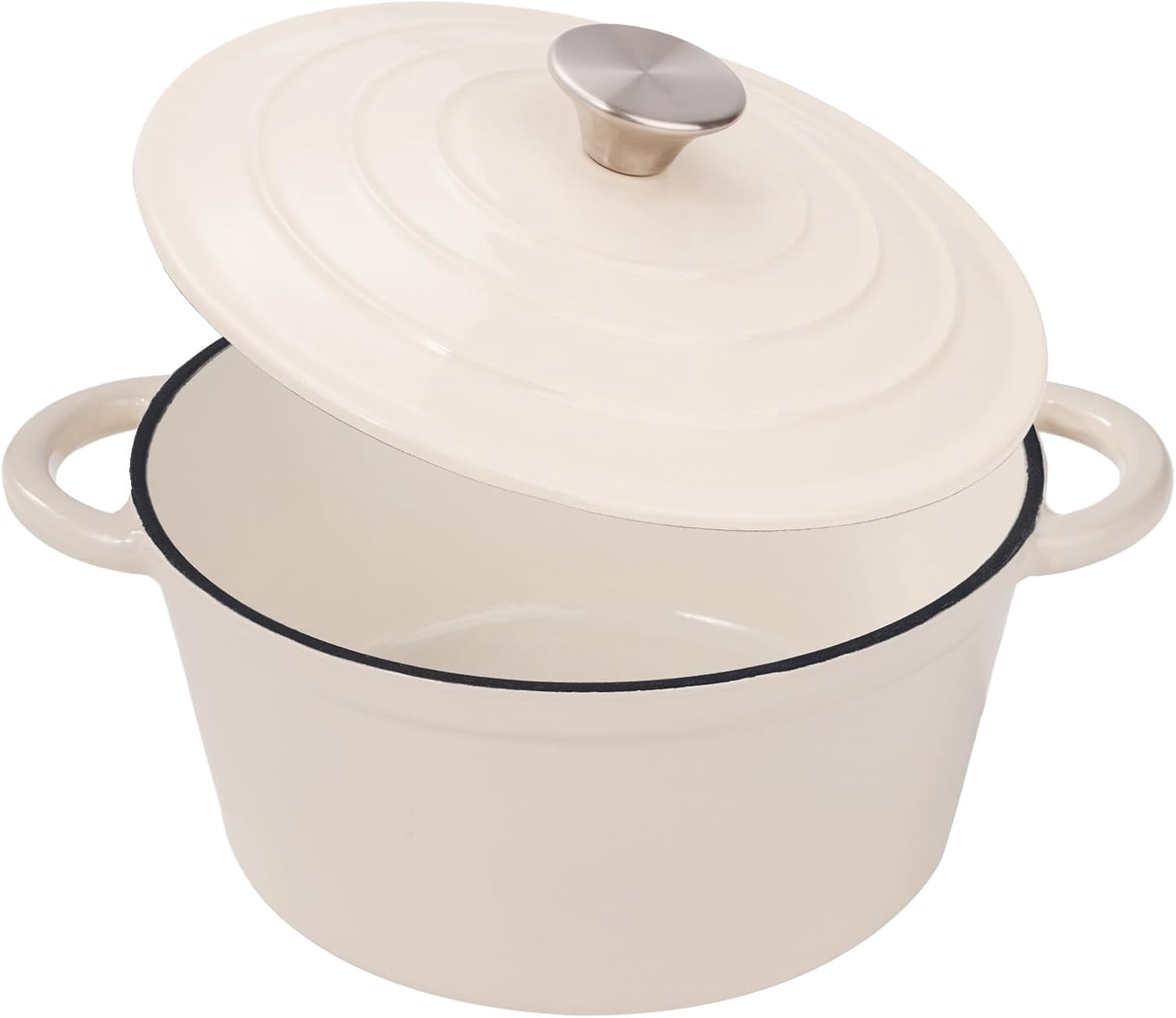 6 Quart Enameled Cast Iron Dutch Oven Pot with Lid, Dual Handle for ...