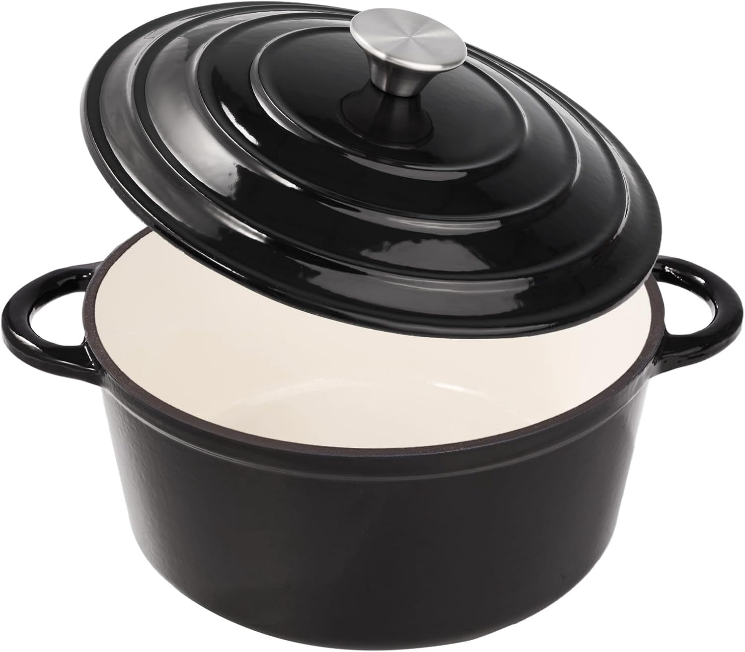 6 Quart Enameled Cast Iron Dutch Oven Pot with Lid, Dual Handle for ...