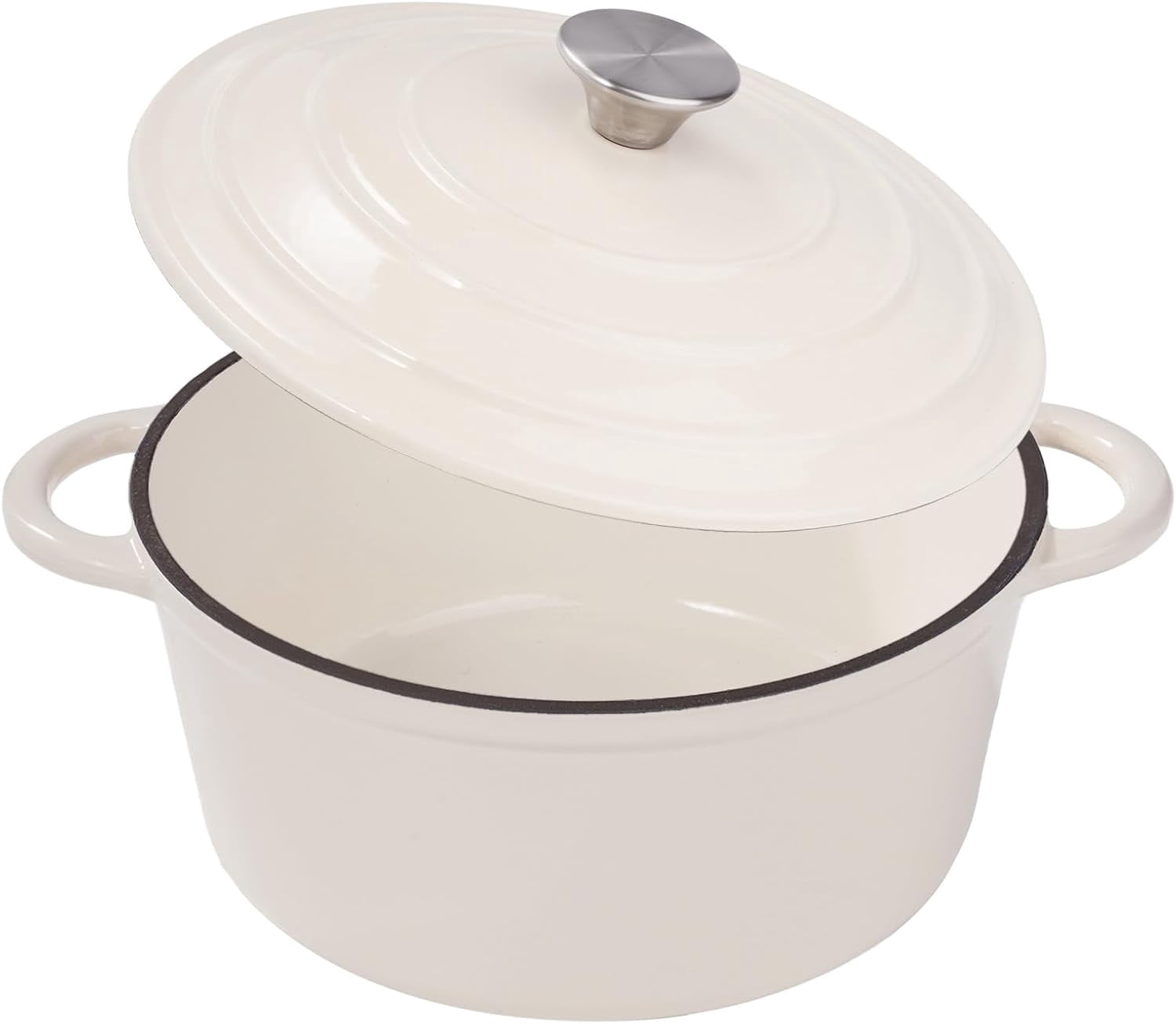 6 Quart Enameled Cast Iron Dutch Oven Pot with Lid, Dual Handle for ...