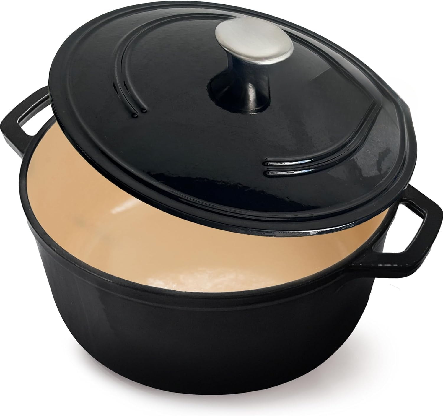 6 Quart Enameled Cast Iron Pot Dutch Oven, Heavy-Duty Oven-Safe up to 500 ° F, & Across All ...