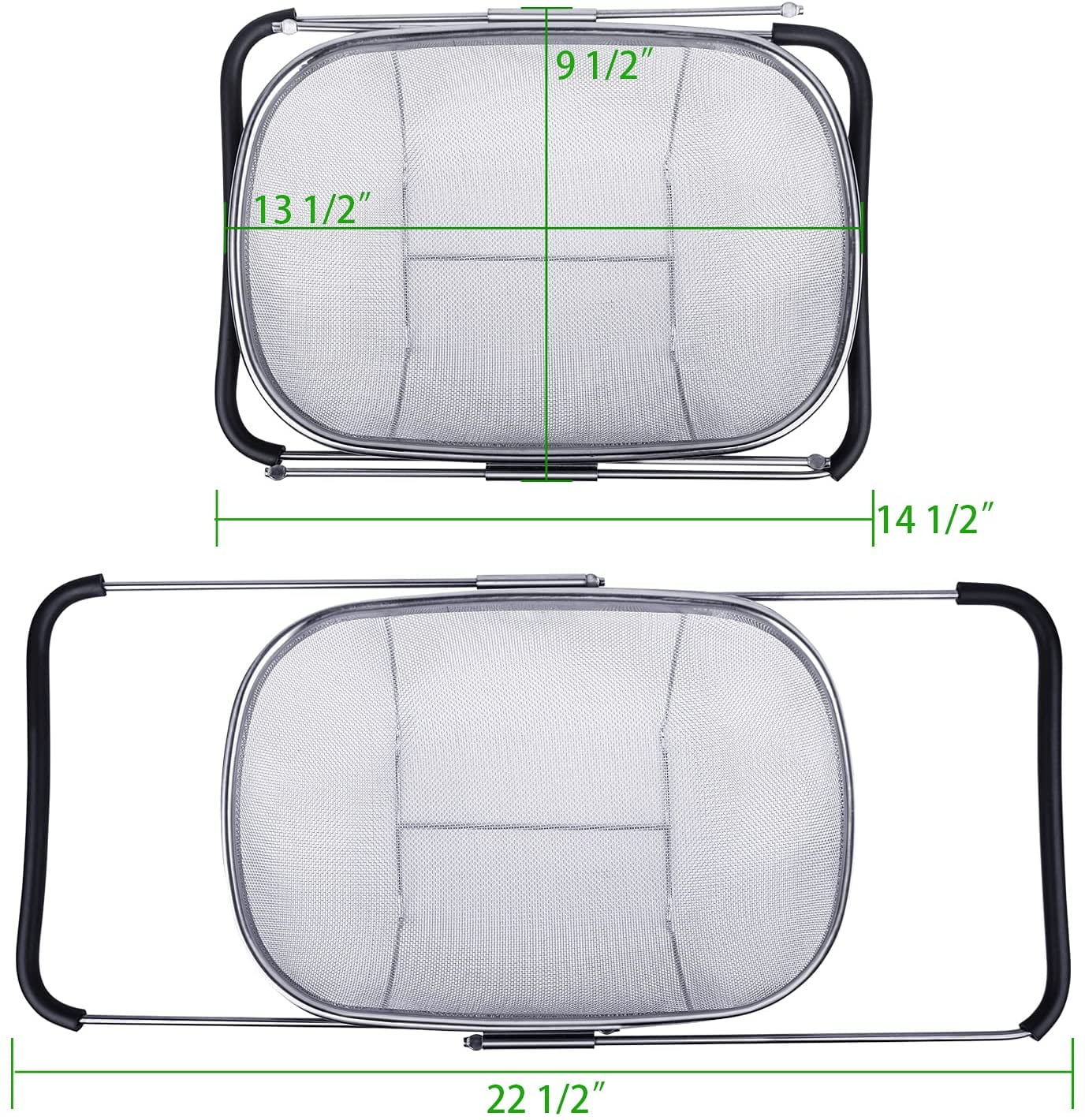 6-Quart Large Over The Sink Colander, Heavy Duty 40% Thicker 18/8 ...