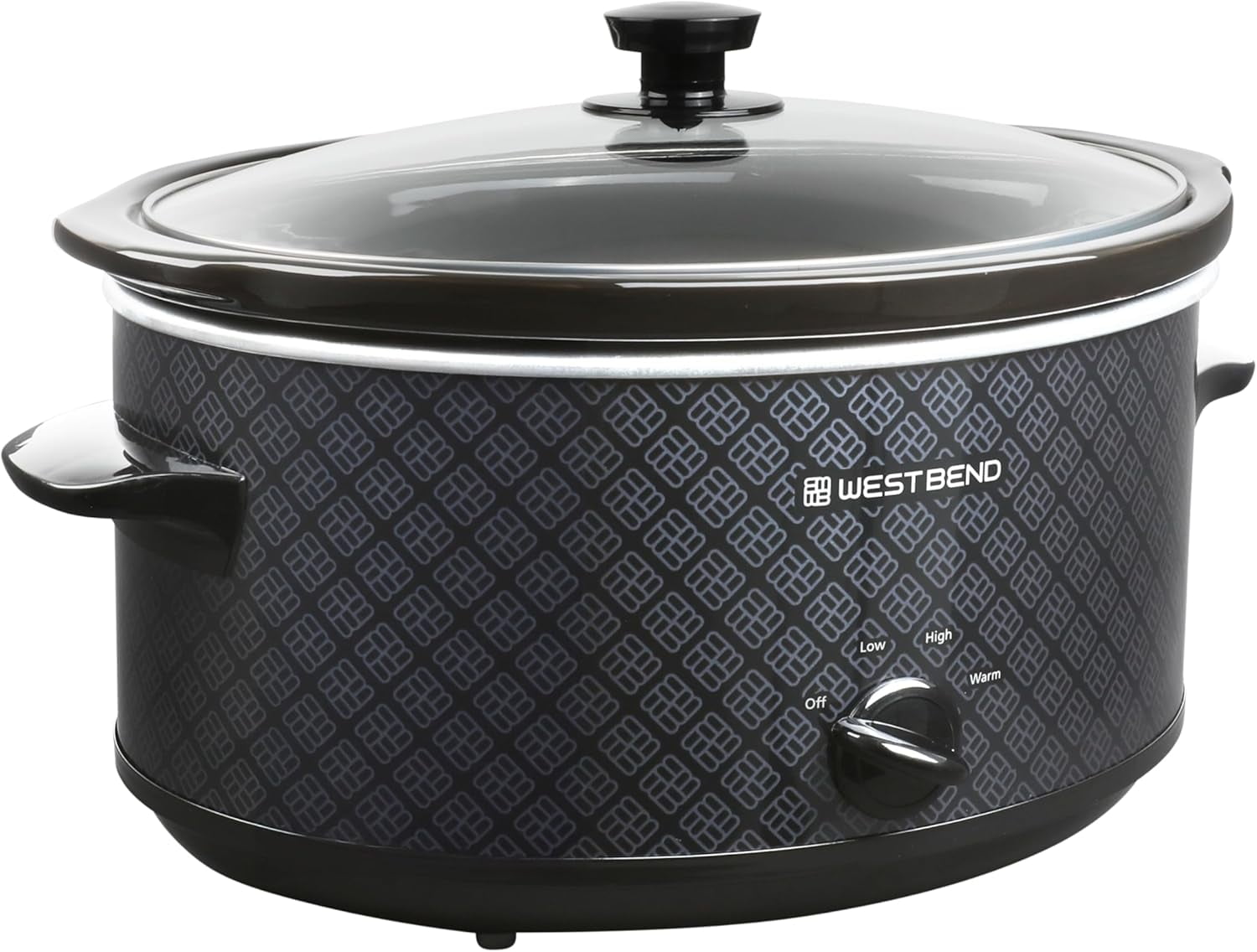 6-Quart Manual Slow Cooker with Dishwasher-Safe Oval Ceramic Pot and ...