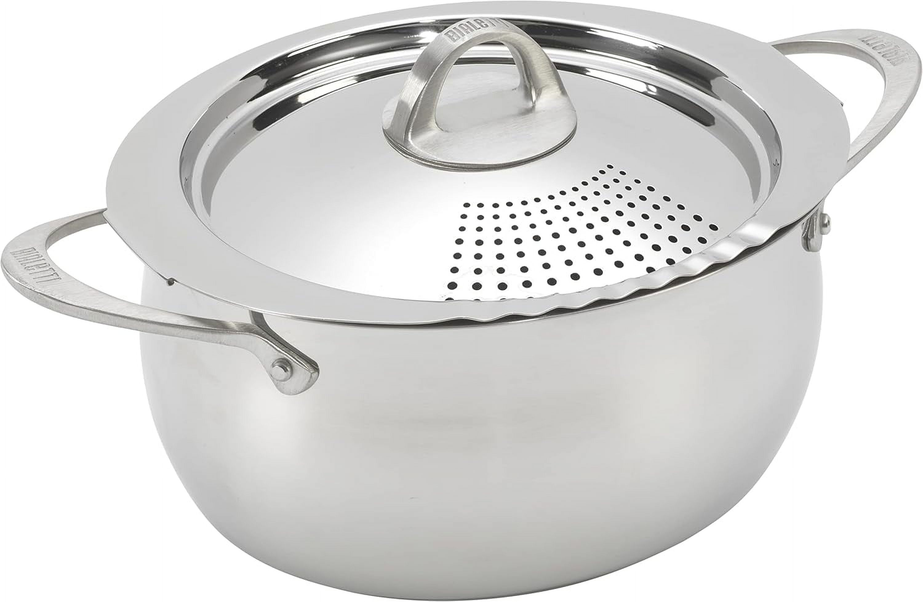 6-Quart Pasta Cooker with Strainer Lid, Stainless Steel - Slim Oval ...