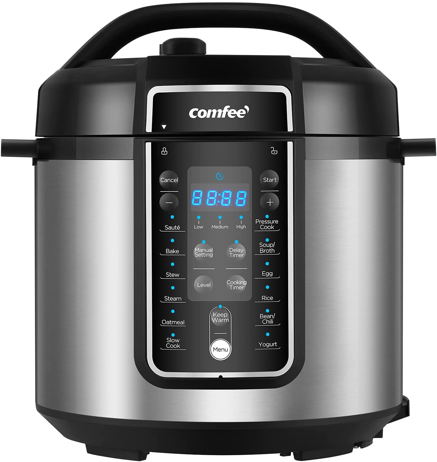 6 Quart Pressure Cooker 12-in-1, One Touch Kick-Start Multi-Functional ...