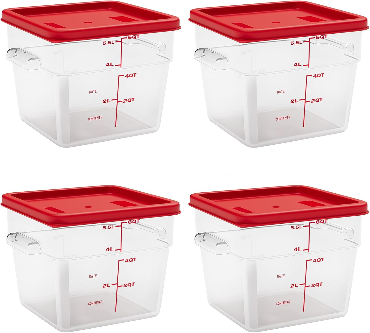 6 Quart Set of 4 Food Storage Containers,Food Containers with Lids and ...