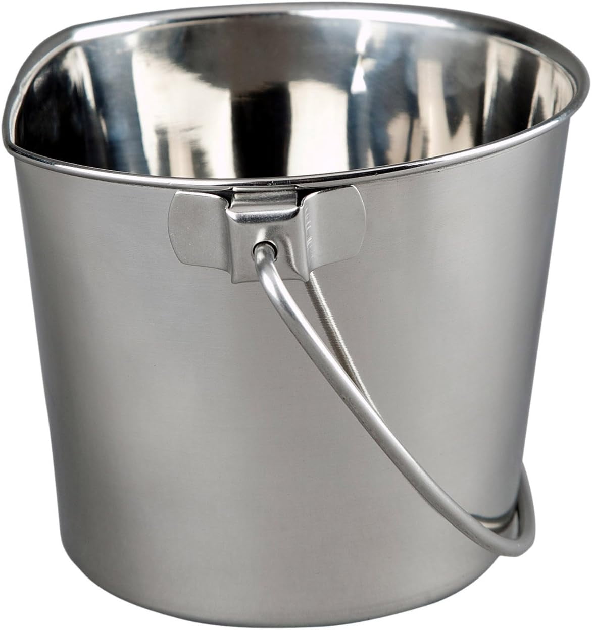 6 Quart Stainless Flat Side Bucket | Durable & Water Pail for Dogs ...