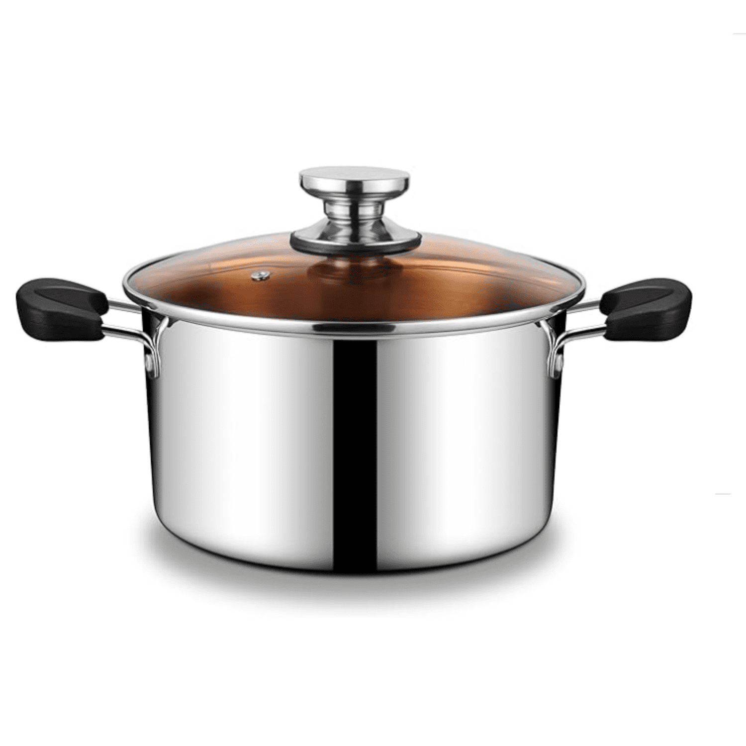 6 Quart Stainless Steel Stock Cooking Pot Tri-Ply Soup Induction Pot ...
