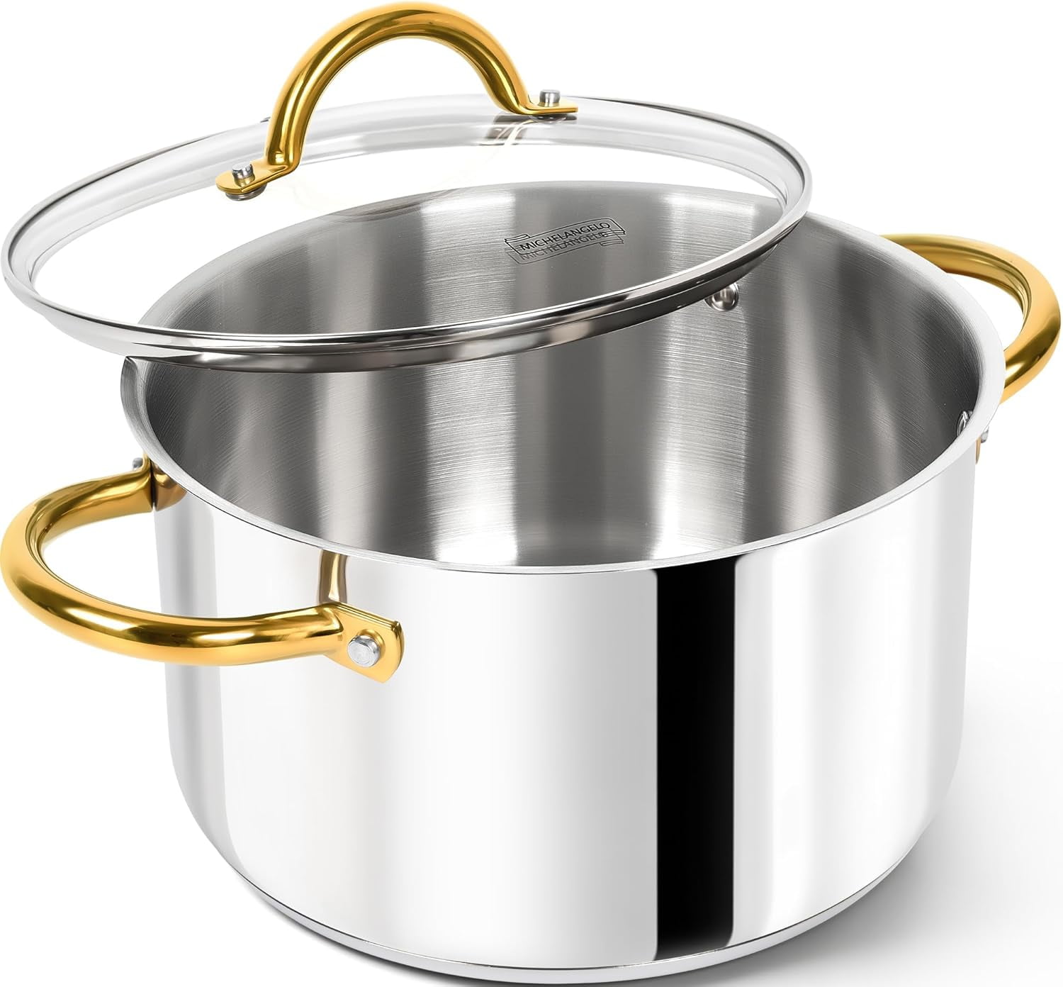 6 Quart Stainless Steel Stock Pot With Lid - Induction Compatible Soup ...