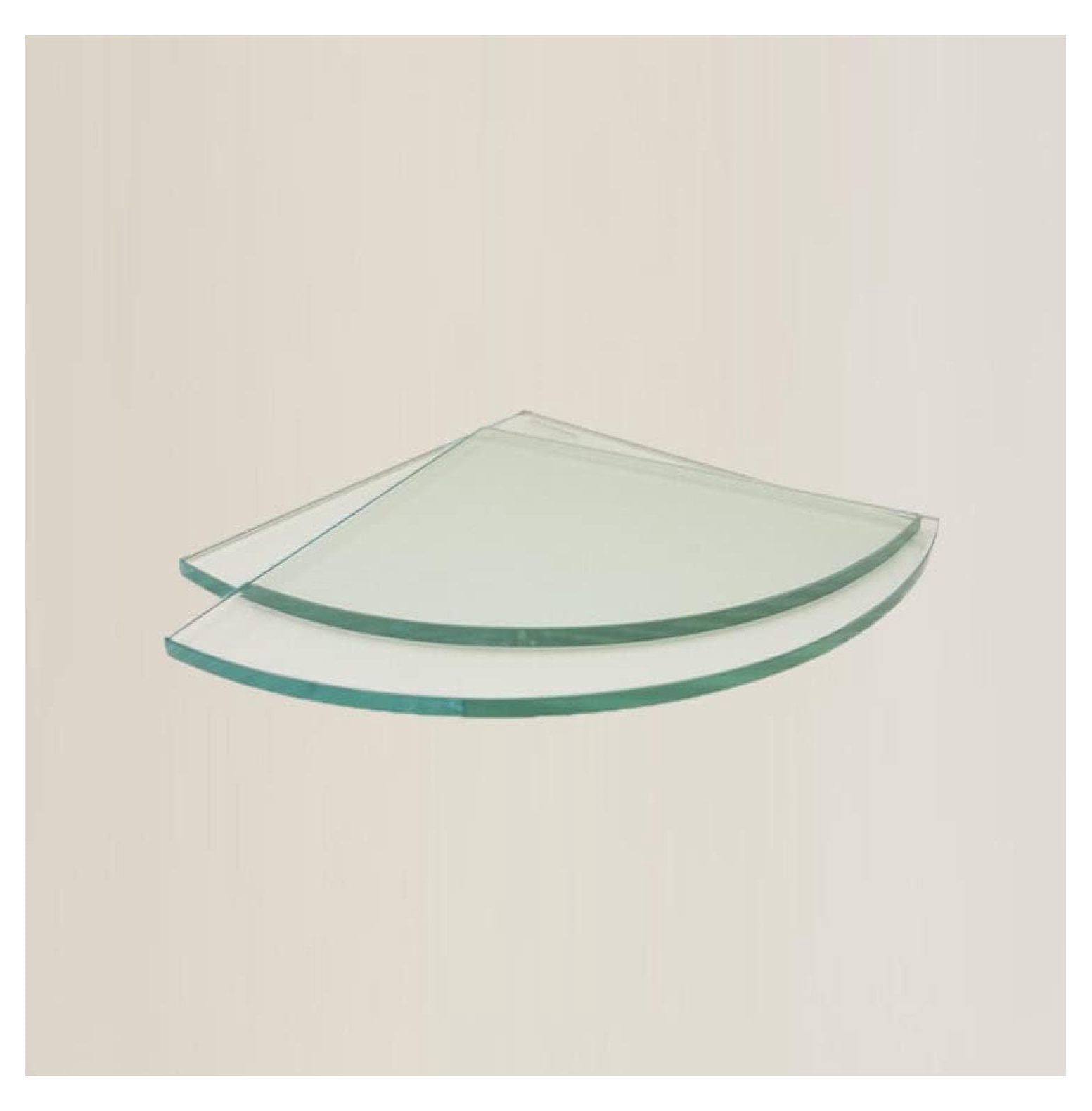 6" Quarter Round Clear Tempered Glass Shower Corner Shelf - Glass ...