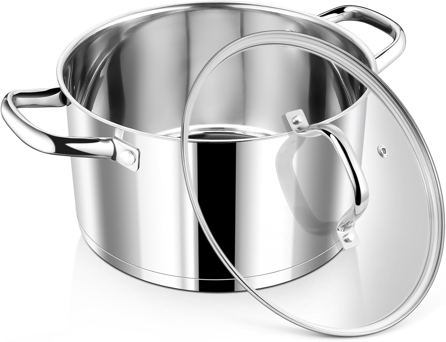 6 Quarts Cooking Stock Pot with Lid, Stainless Stockpot Induction Pot ...
