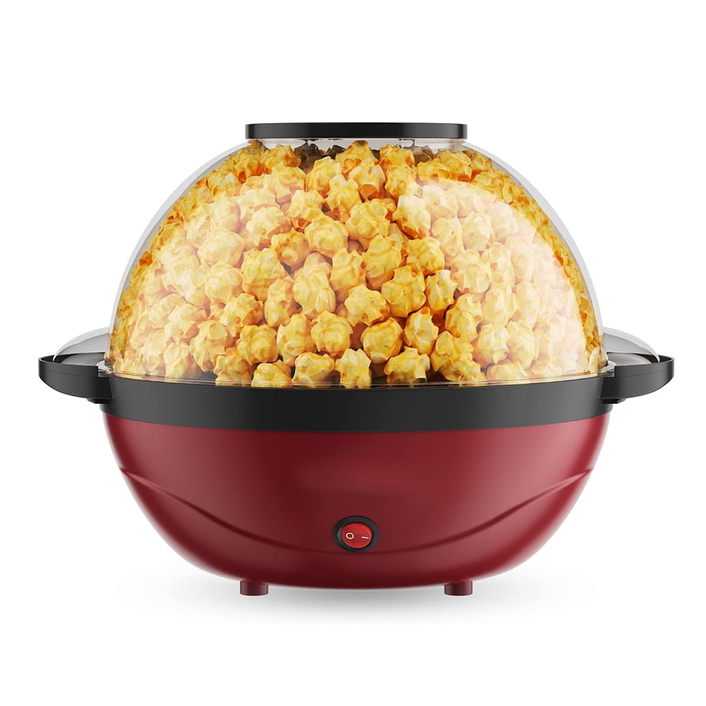6 Quarts Fast Heat up Stirring Popper, 850W Electric Hot Oil Popcorn ...