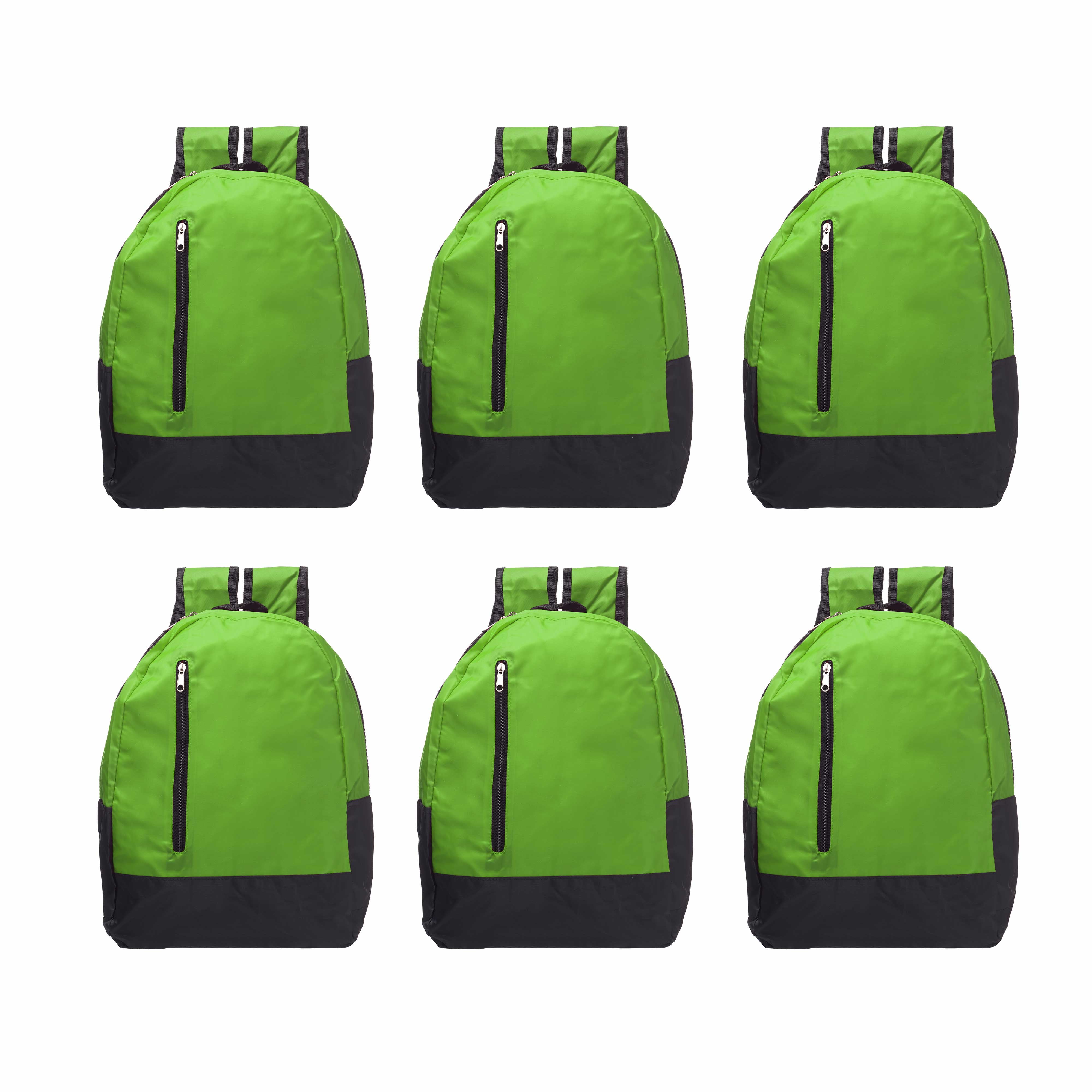6 Quick Zip Backpacks Set - Polyester, Unique features, Front Pocket ...