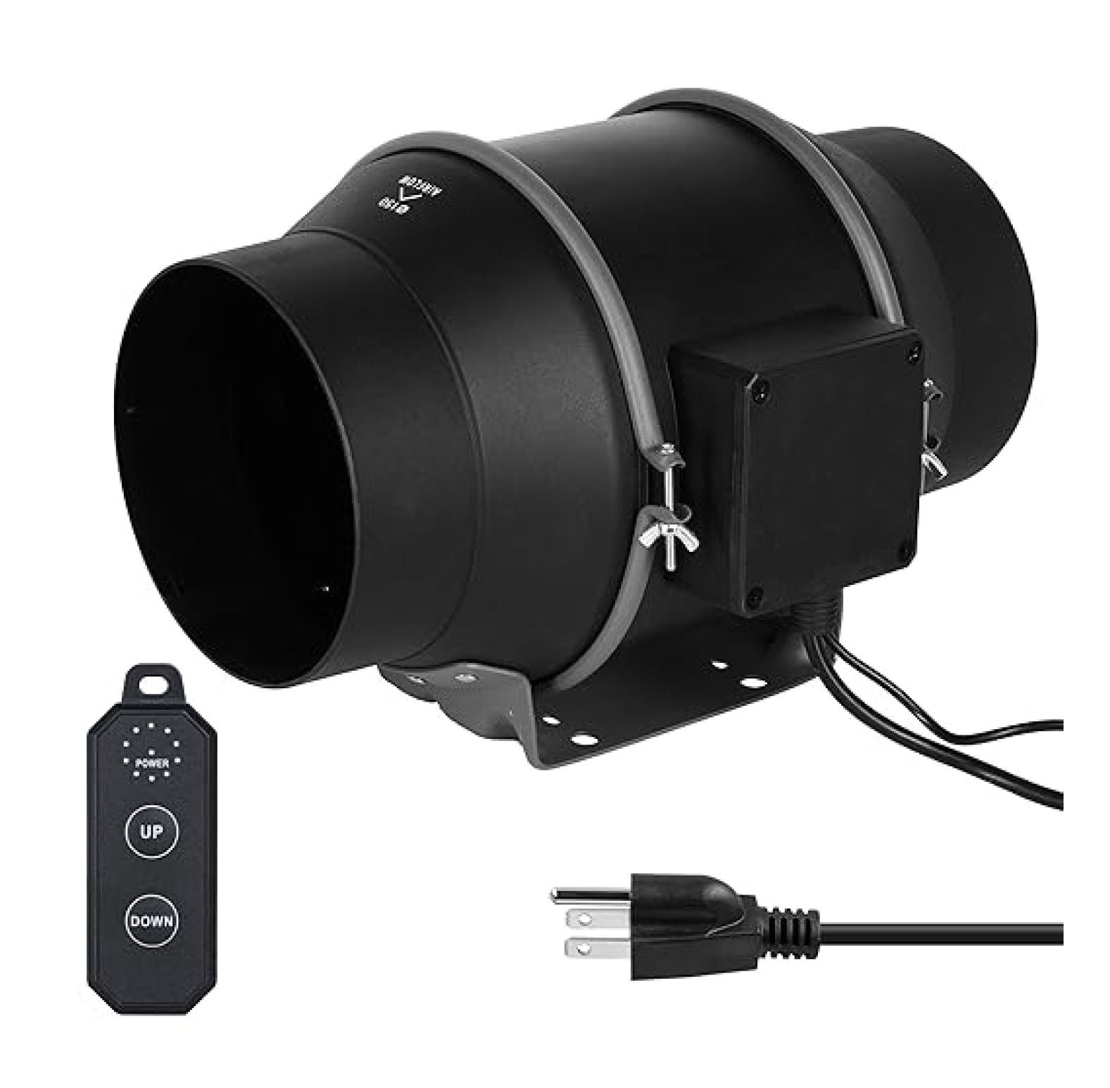 6" Quiet Inline Duct Fan with 10-speed Controller, 405 CFM Ventilation ...