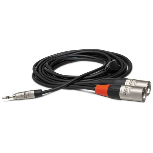 6' REAN 3.5mm TRS to Dual XLR3M 24 AWG Pro Stereo Breakout Cable ...