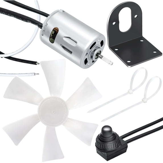 6" RV Vent Fan Blade with 12V RV V ent Fan Motor D-Shaft RV Bathroom ...