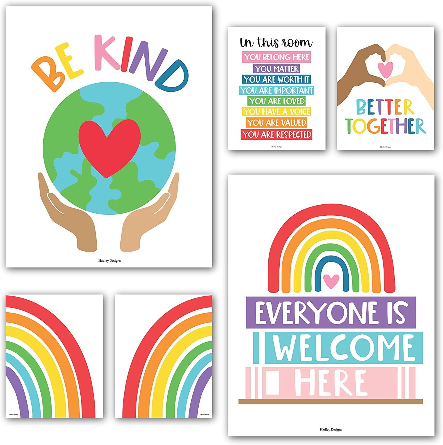 6 Rainbow Poster Diversity Posters For Classroom Decor For Teachers ...