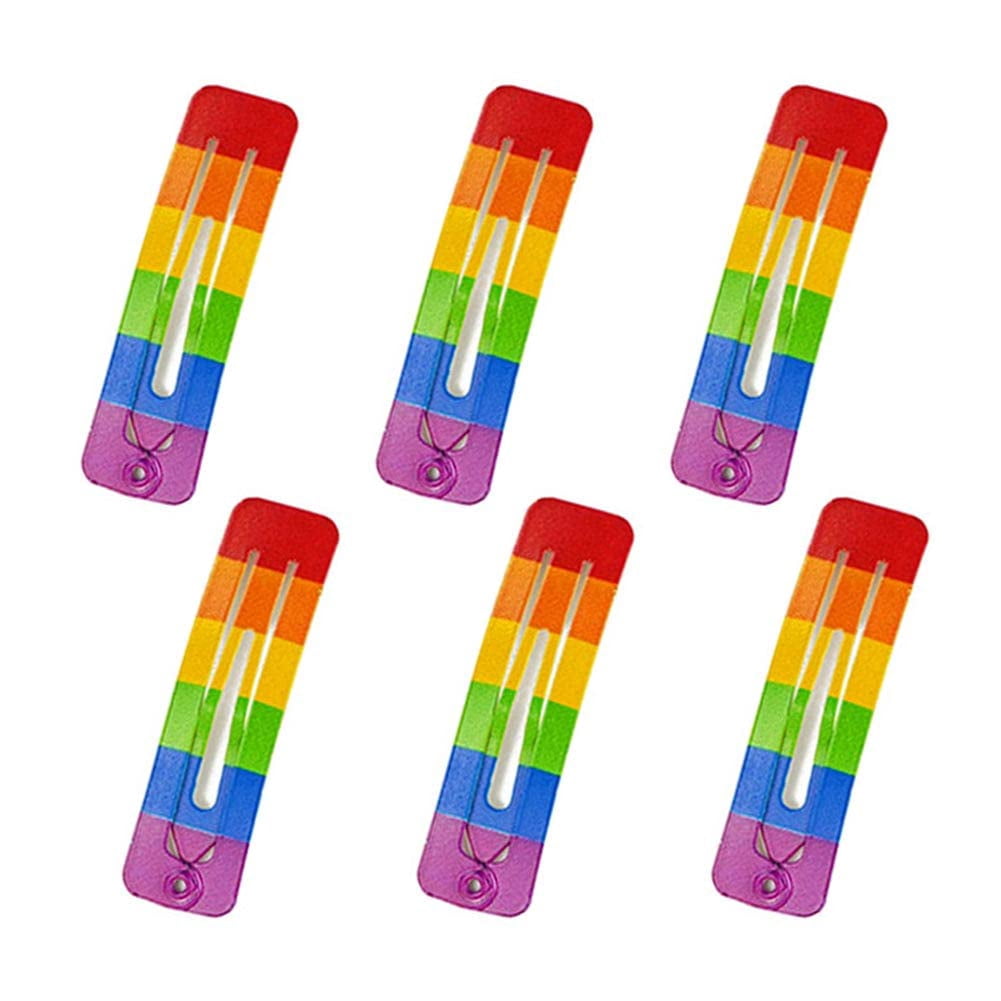 6 Rainbow Pride Snap Clips, Pride Rainbow Hair Accessories No Slip ...