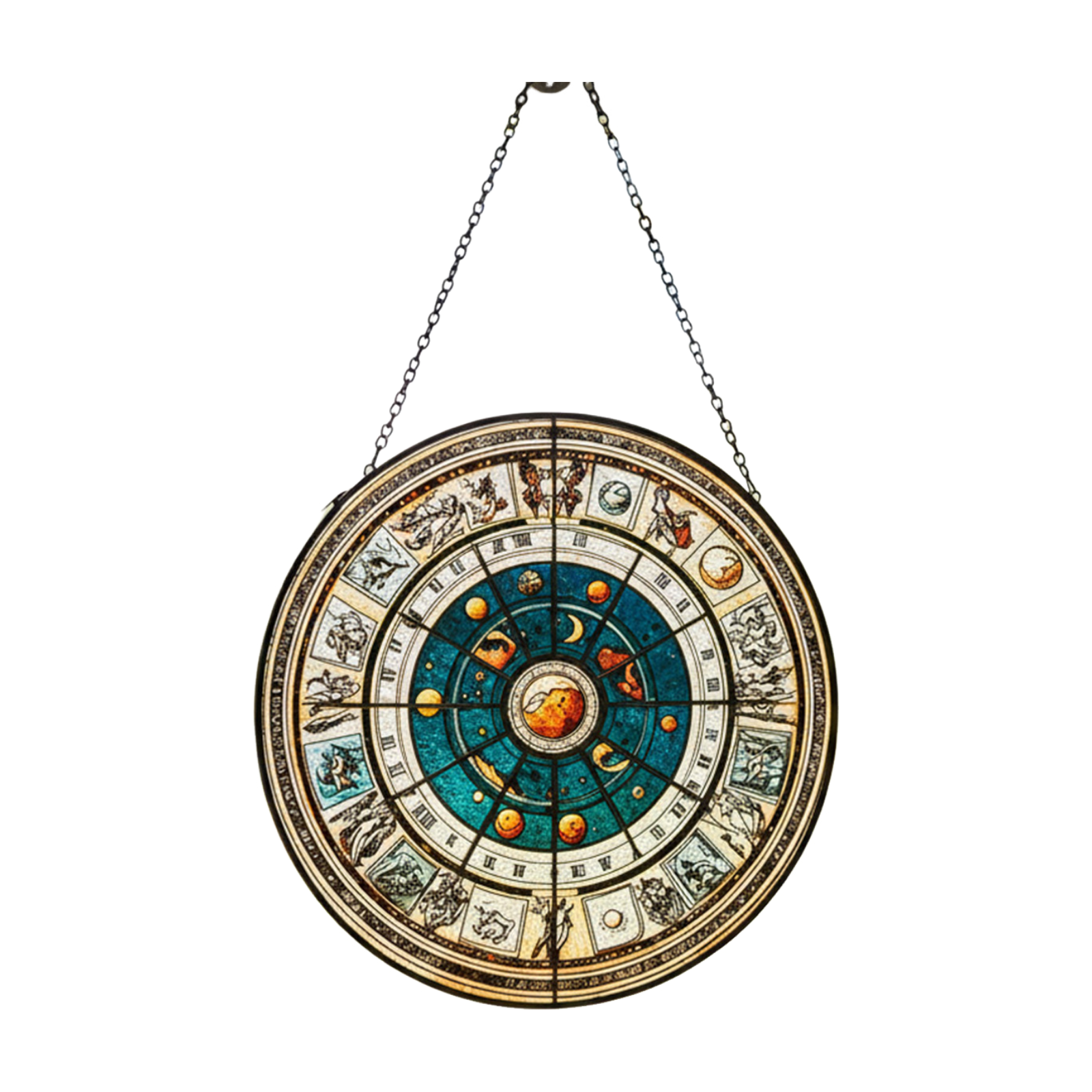 6'' Rainbow Suncatcher Ornament, Compass Stained Glass Window Hanging ...