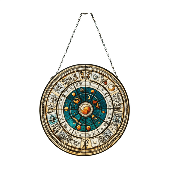 6'' Rainbow Suncatcher Ornament, Compass Stained Glass Window Hanging ...