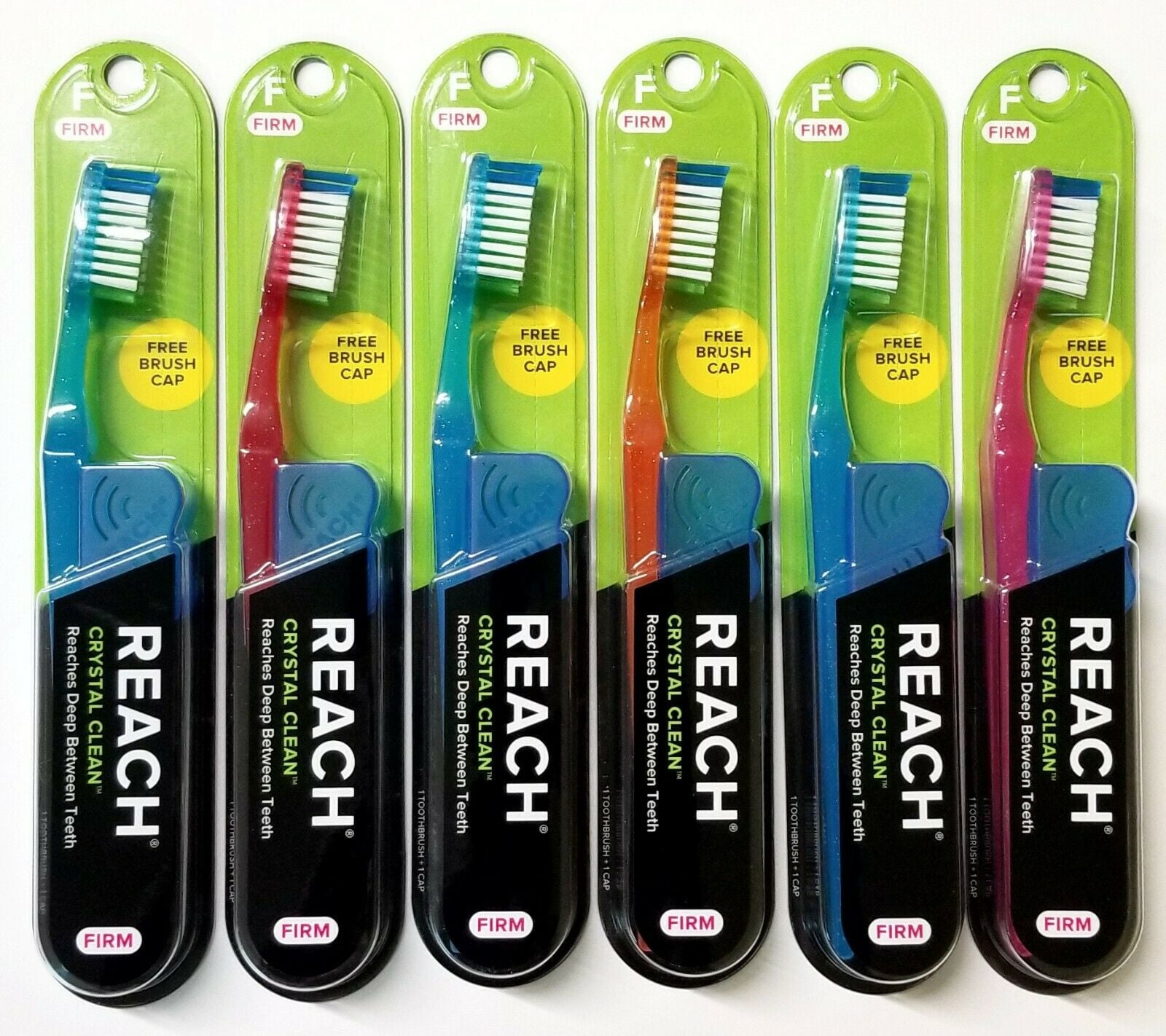 6 Reach Toothbrush Crystal Clean MEDIUM Toothbrushes Bristles - Walmart.com