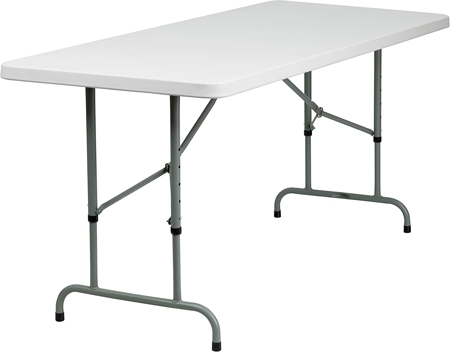 6' Rectangular Adjustable Plastic Folding Event Table, Folding Portable ...