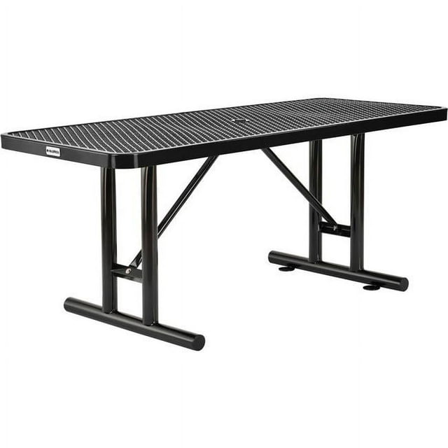 6' Rectangular Expanded Metal Outdoor Table, Black - Walmart.com