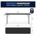 6' Rectangular Plastic Folding Table, Long Plastic Foldable Table for ...