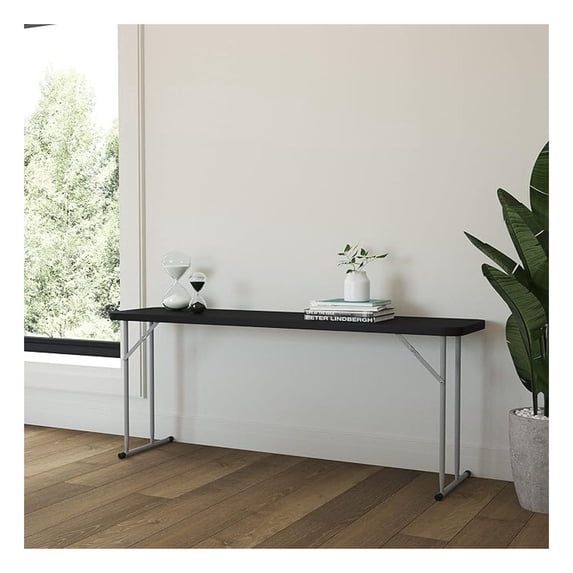 6' Rectangular Plastic Folding Table, Long Plastic Foldable Table for ...