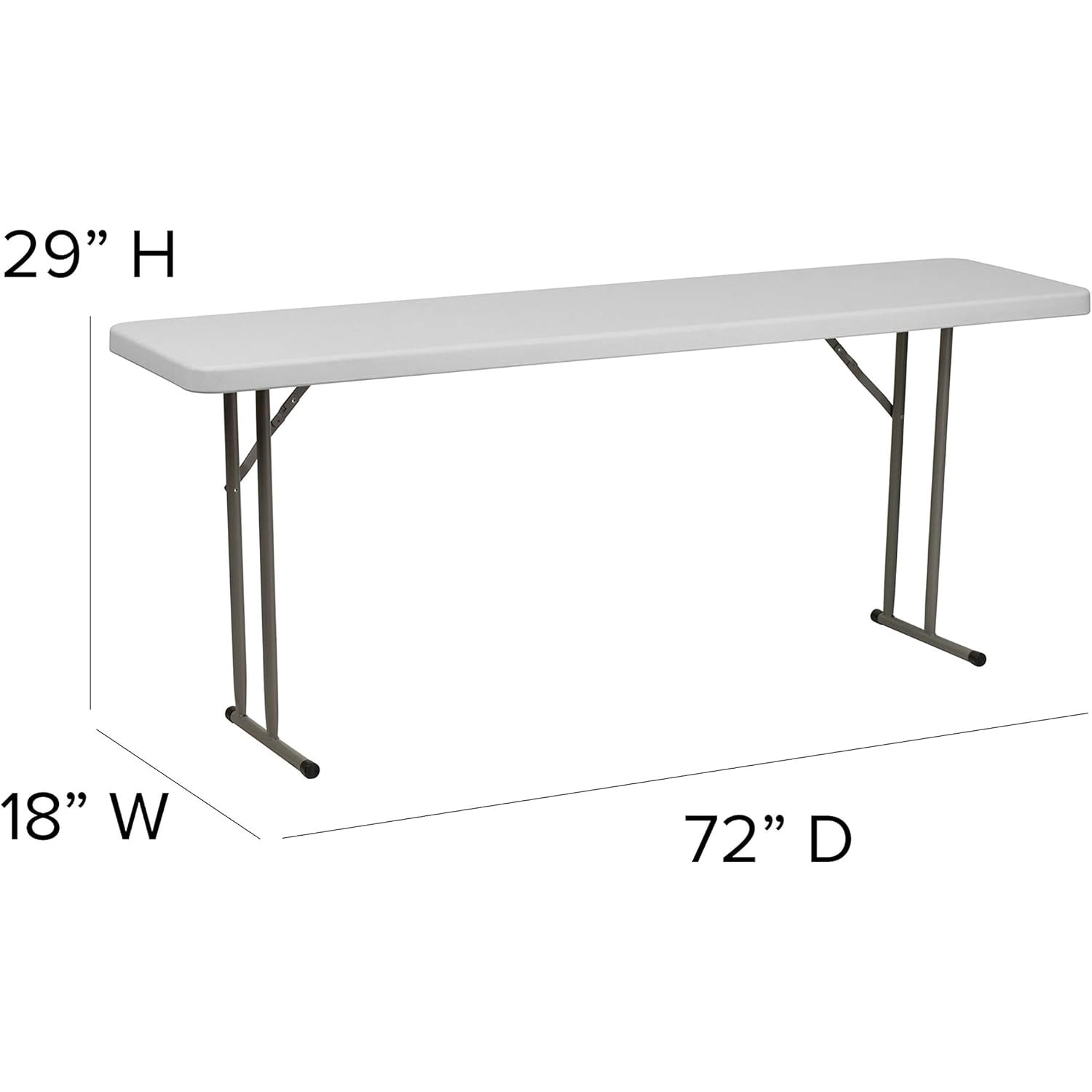 6' Rectangular Plastic Folding Table, Long Plastic Foldable Table for ...