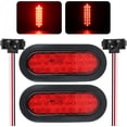 6" Red Oval 24 Trailer Tail Lights Sealed 6 Inch Stop/Turn/Tail Light ...