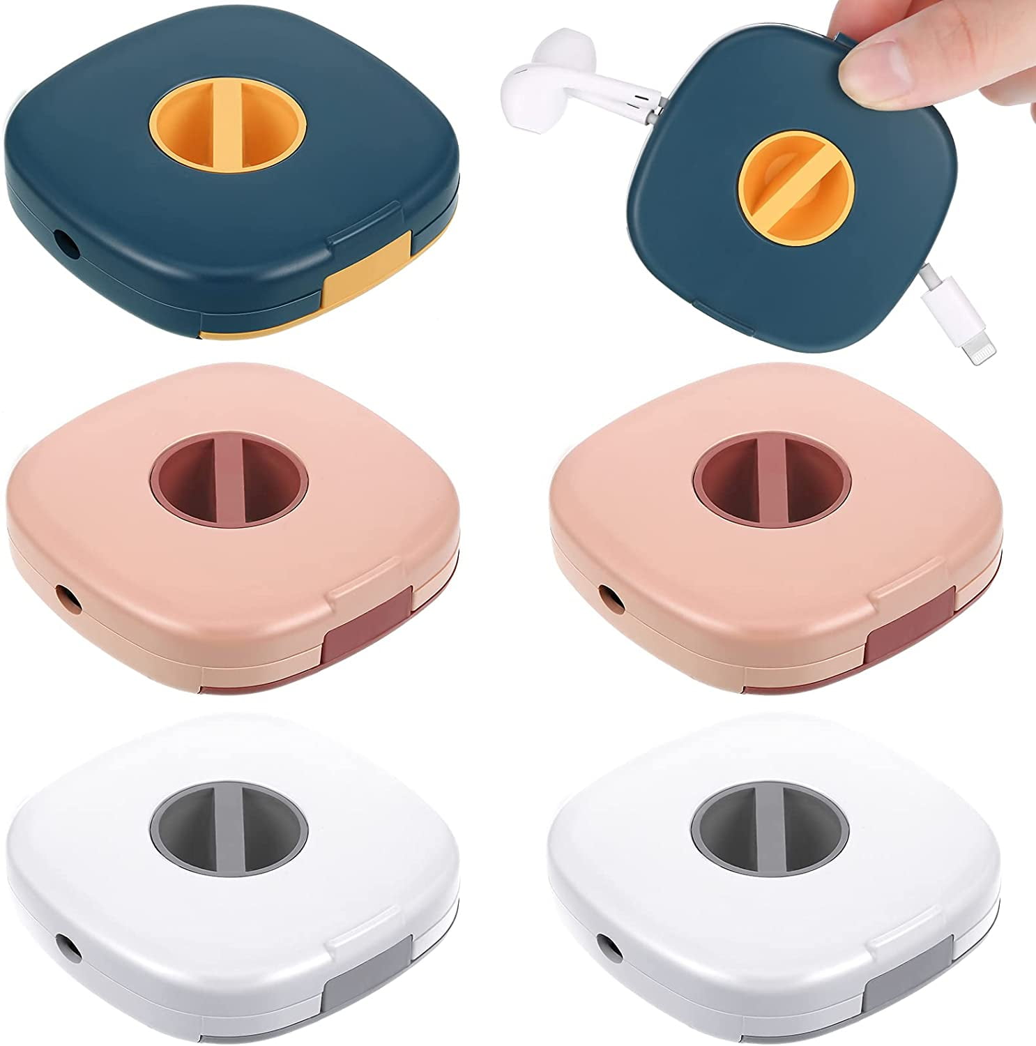 6 Retractable Cable Management Organizers, Phone Cord Holders for USB ...