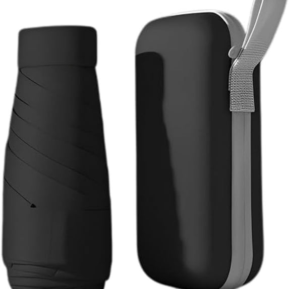 6-Rib Six-Fold Mini Umbrella, UPF 50+ UV Rain Dual Use Compact Travel ...