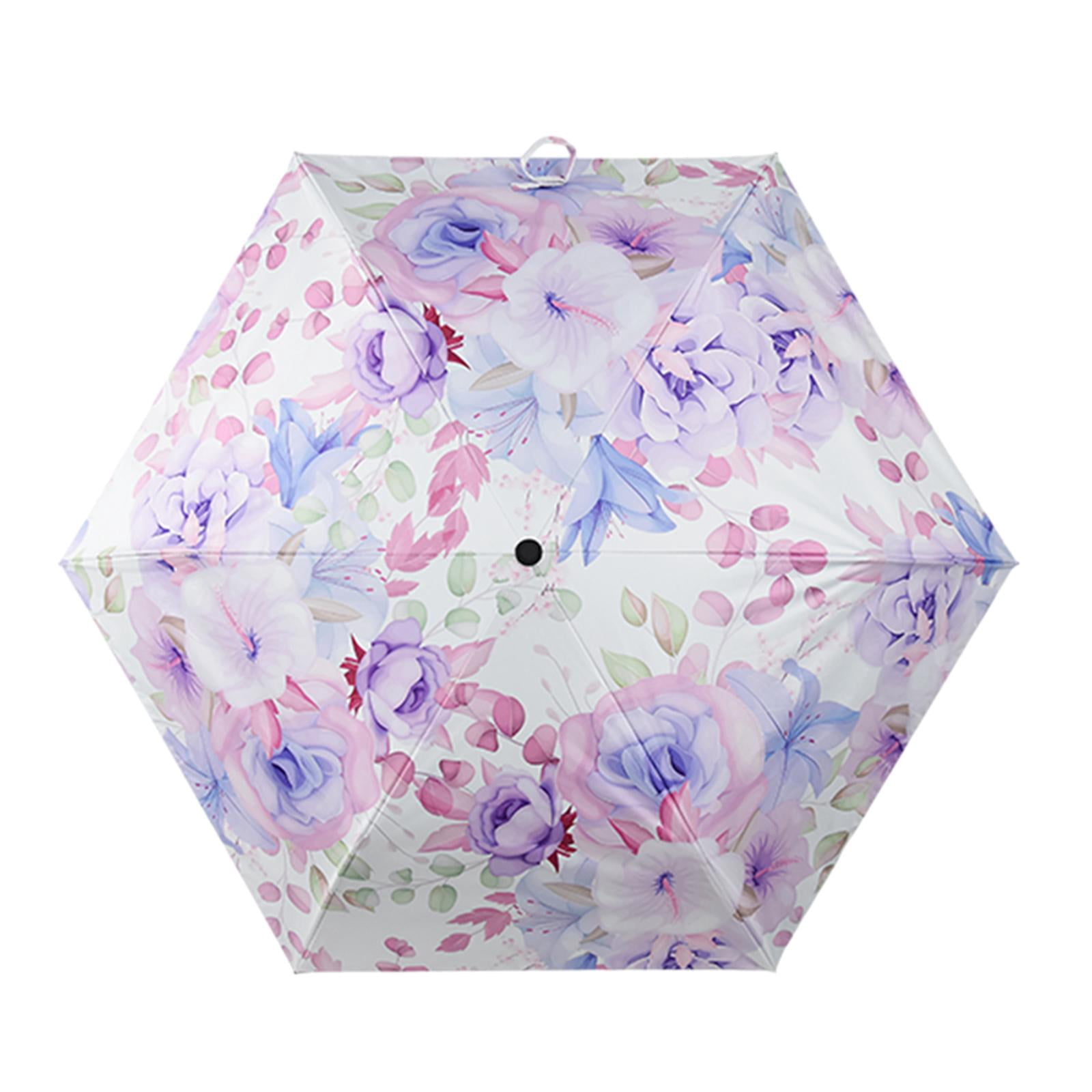 6 Ribs Rain Umbrella Waterproof Lightweight Compact Travel Umbrella for ...