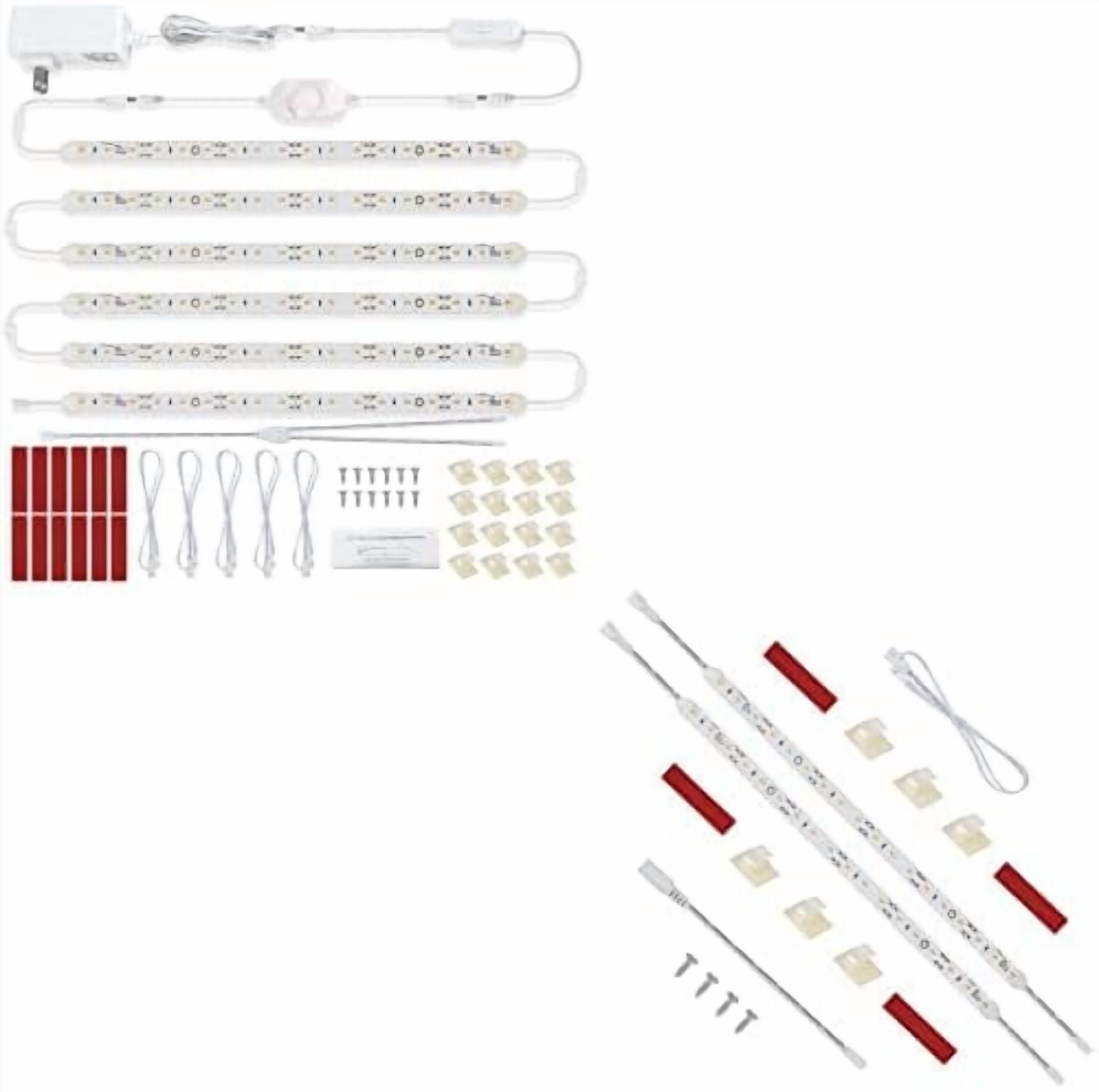 6-Rigid-Strip Under Kitchen Cabinet LED Light Kit Add-on 12" Rigid LED ...