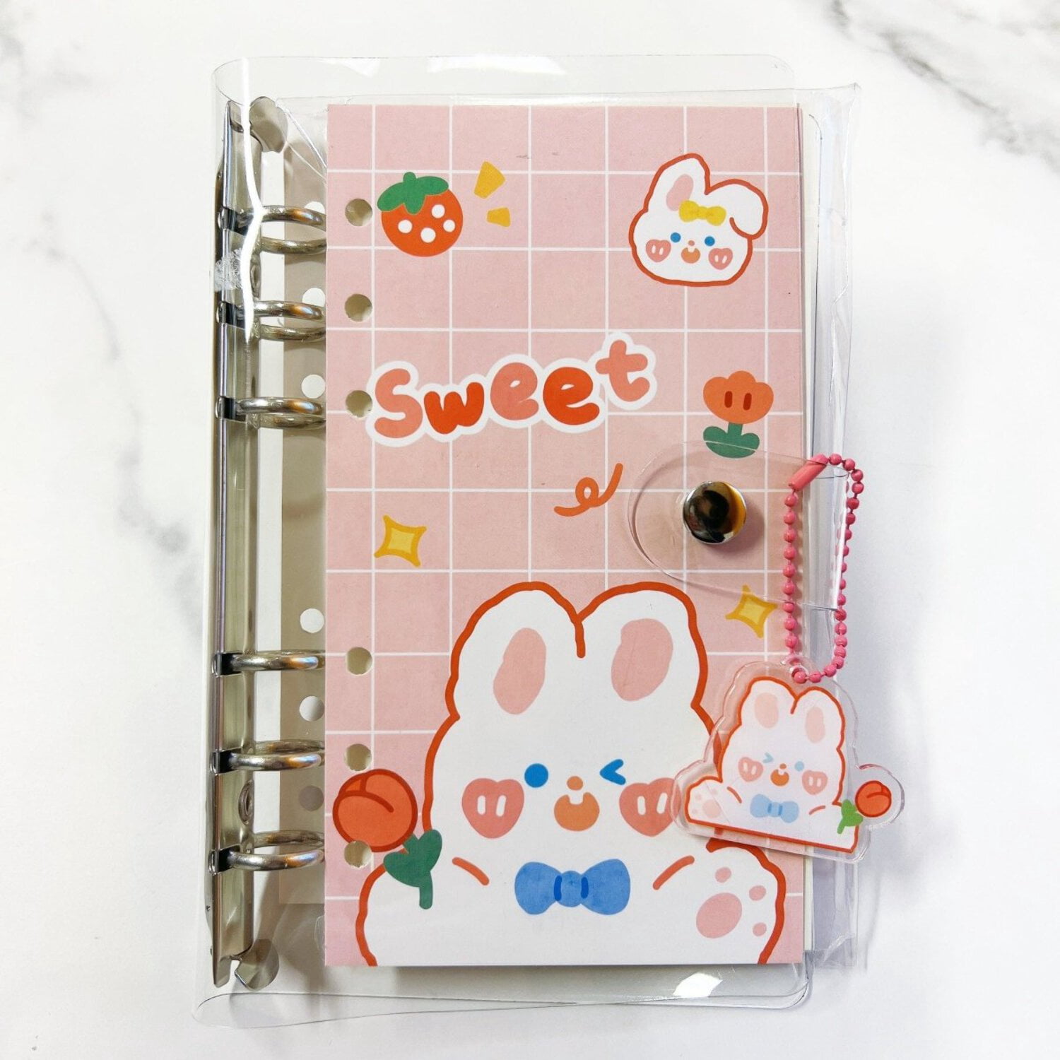 6 Rings Binder Notebook Journal Diary, Cute Cover Scrapbook, 100 Pages ...