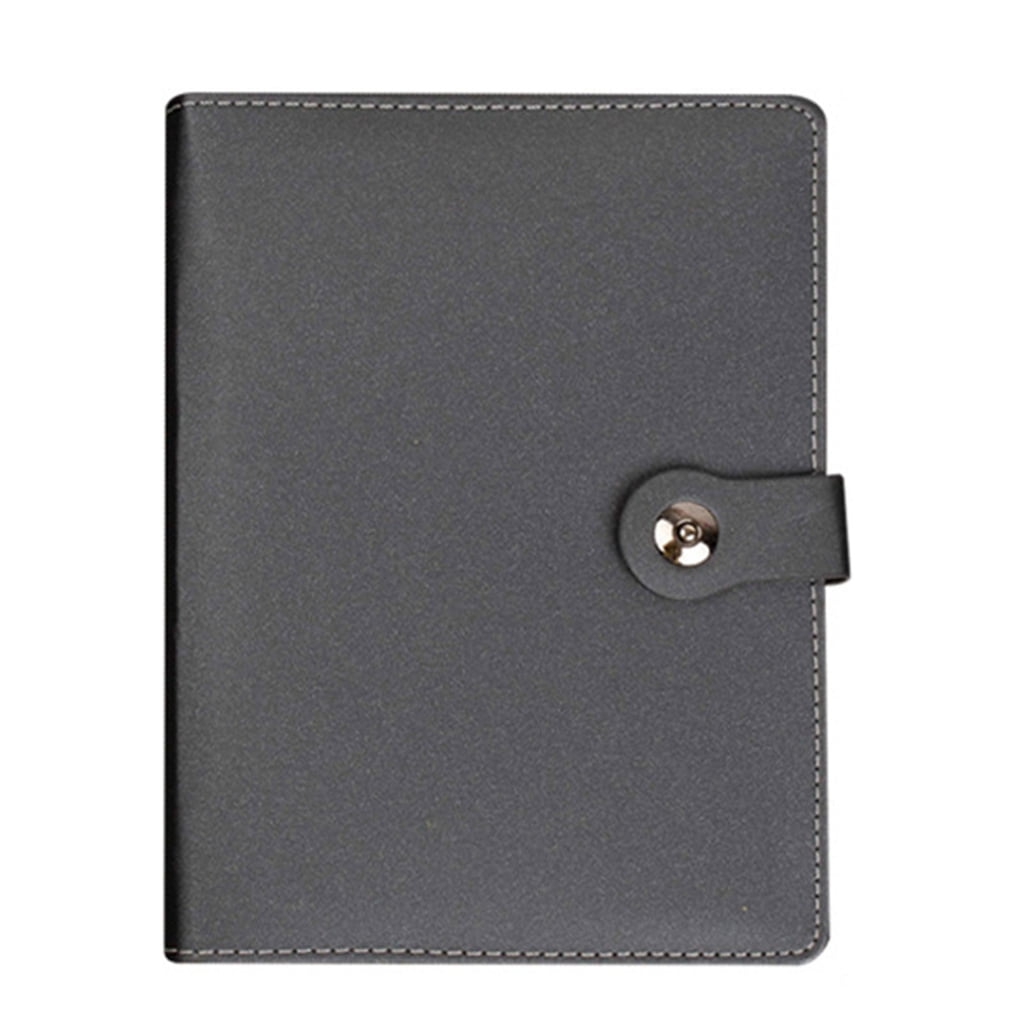 6 Rings Leather Notebook 160 Pages Wide Ruled Refillable 6 Rings Binder ...