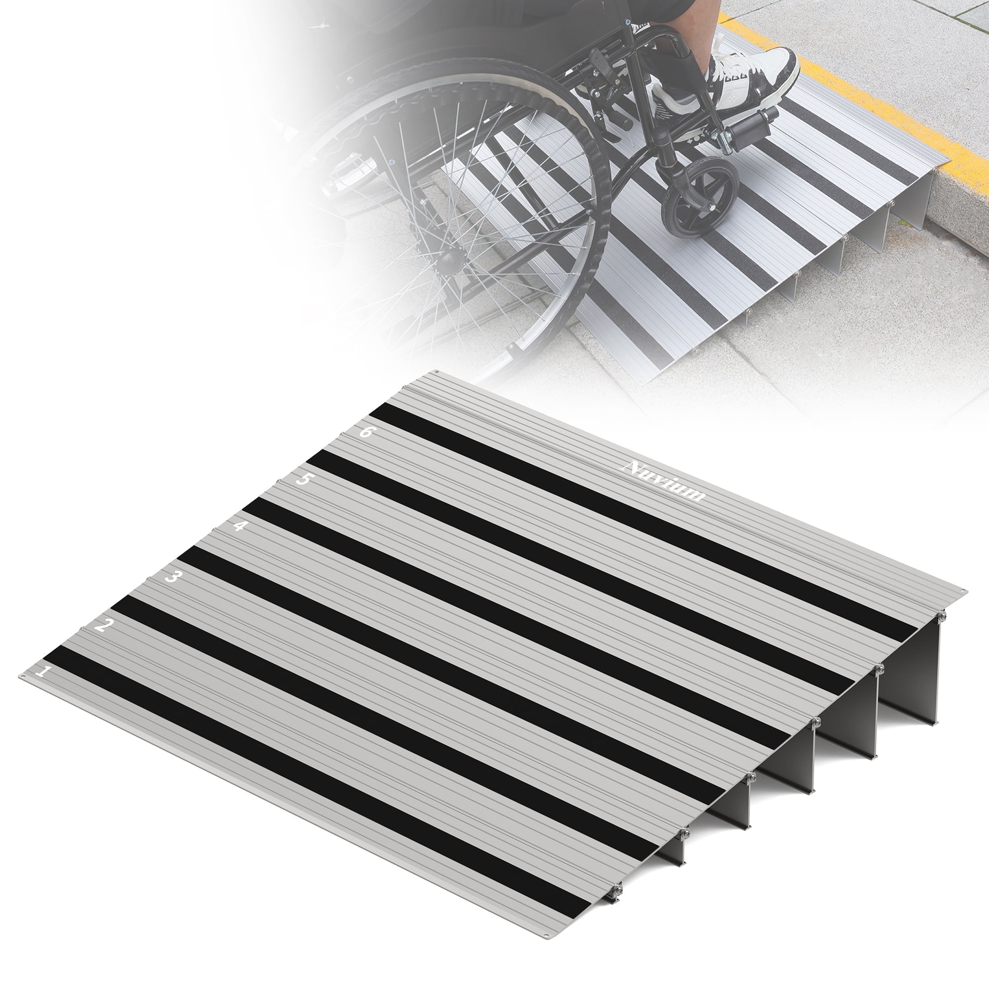 6" Rise Door Threshold Ramp with Updated Fixable Screws, Stable ...