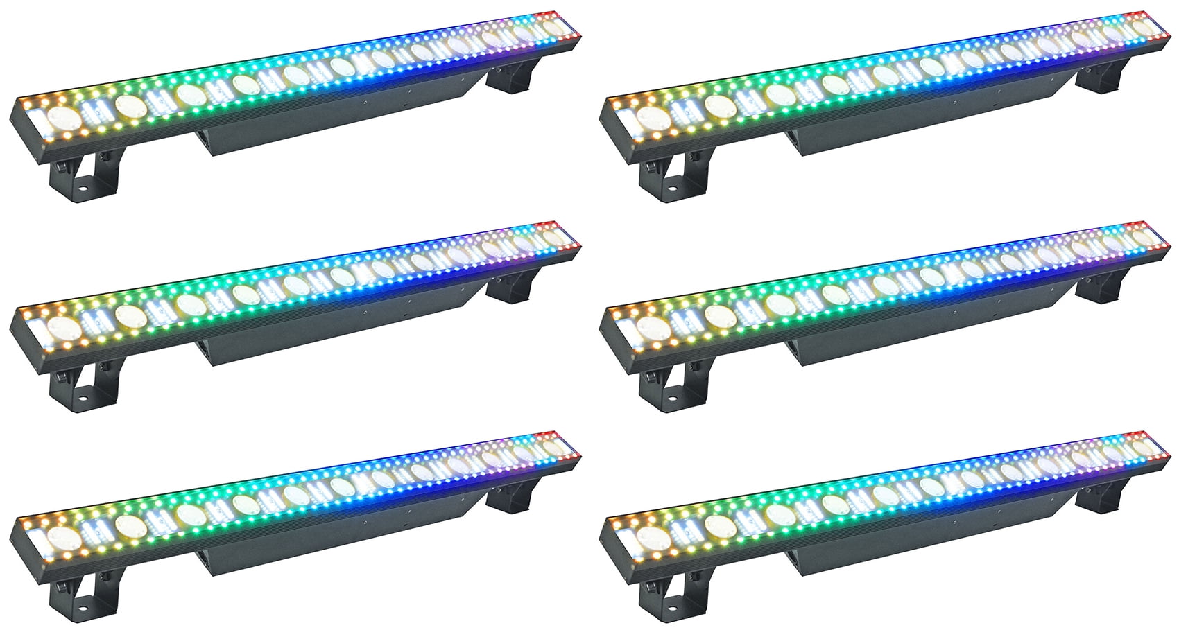 (6) Rockville Pixel Hybrid Bar Battery Linear Wash/Strobe/Blinder Light Strips - Walmart.com